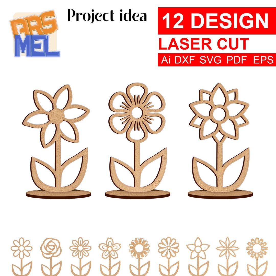 12 Two Dimensional Flower Drawings Suitable for Laser Cutting | Laser ...