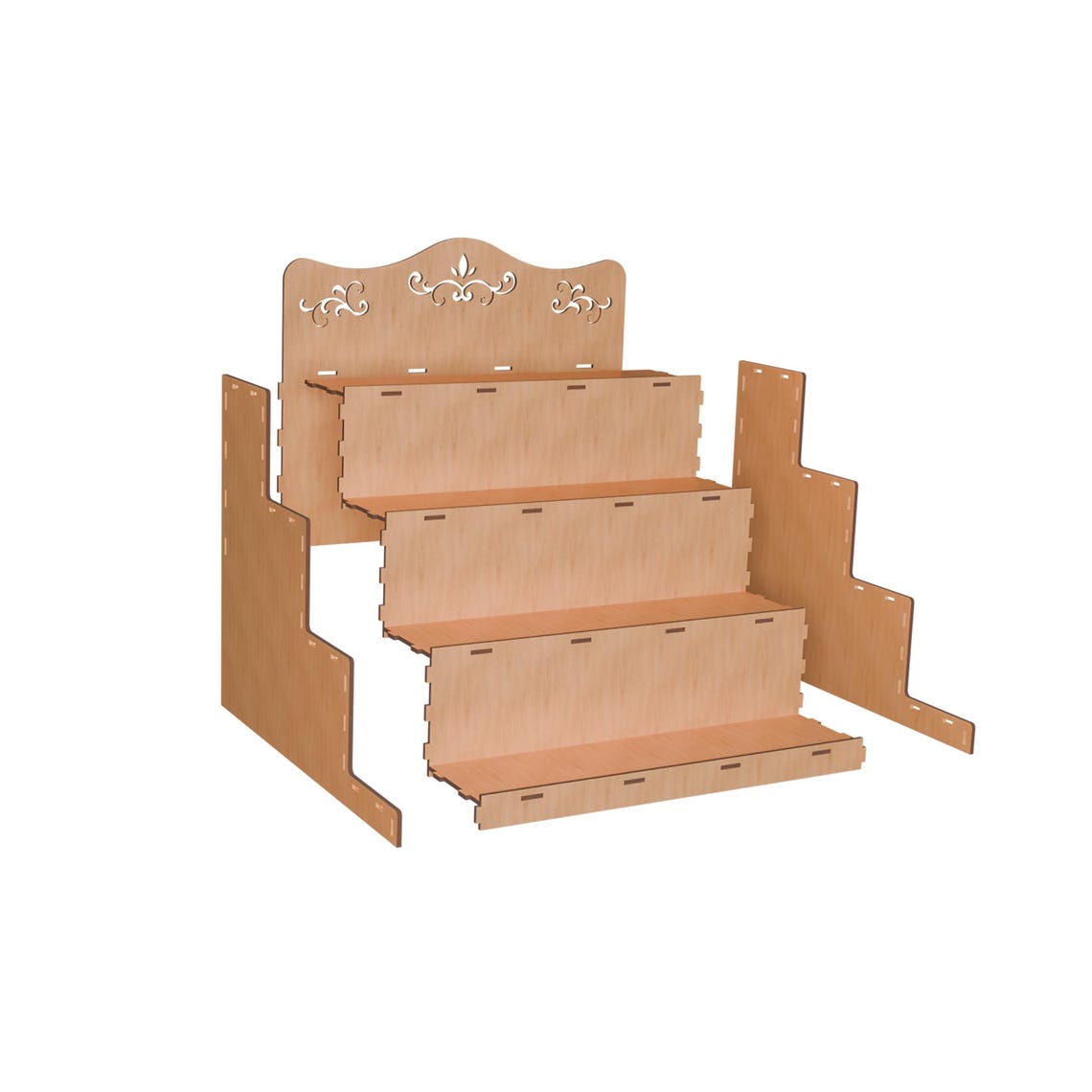 Retail Counter Display Stand 2 Different Size, Tiered Stand Laser Cut- Digital File - 3mm, 4mm ...