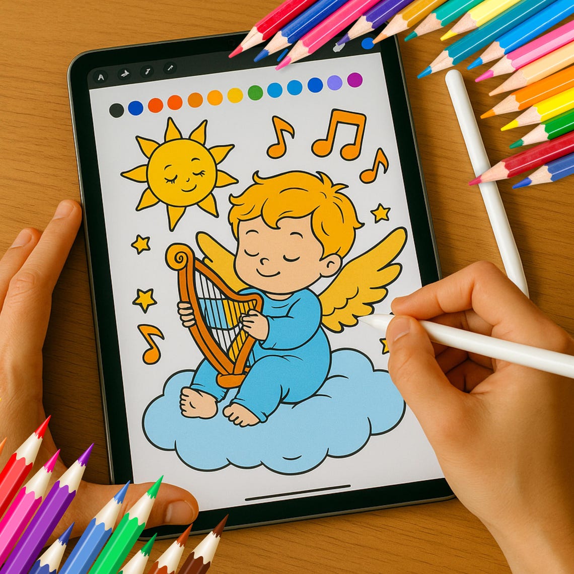 Cute Angel Coloring Pages for Kids – 40 Printable Angel Designs ...