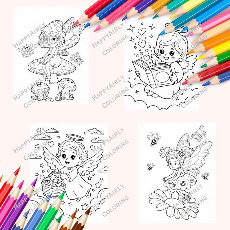 Cute Angel Coloring Pages for Kids – 40 Printable Angel Designs ...