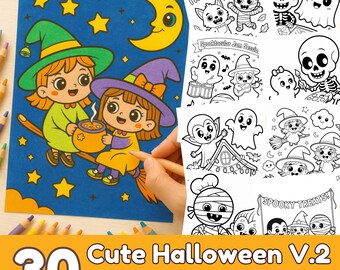 Halloween Coloring Pages for Kids & Adults | Cute Ghosts, Pumpkins ...