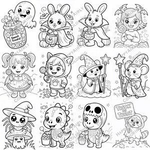 Halloween Coloring Pages for Kids & Adults | Cute Ghosts, Pumpkins ...