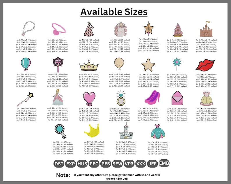 Princes Girl Set Embroidery, Kids Birthday Designs, 50+ Mini Magic ...