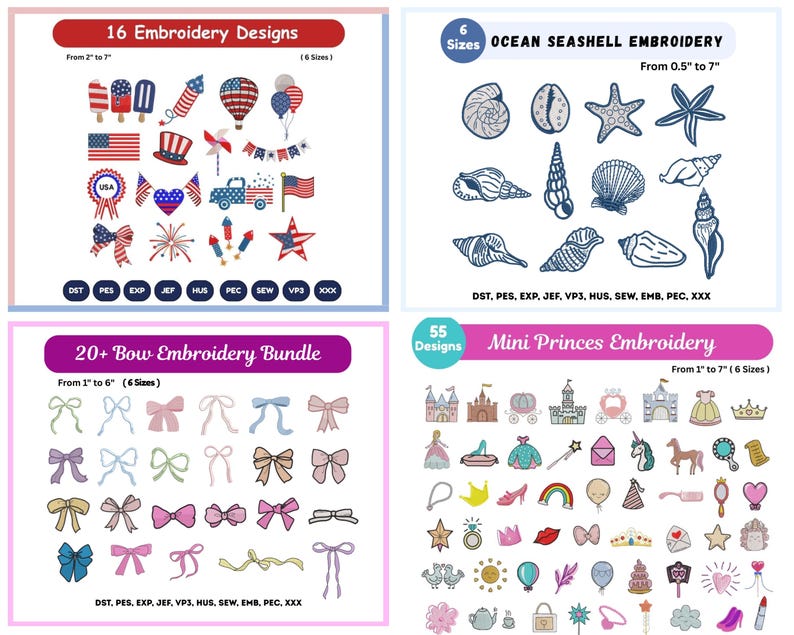600+ Embroidery Designs - Mega Embroidery Bundle - Machine Embroidery ...