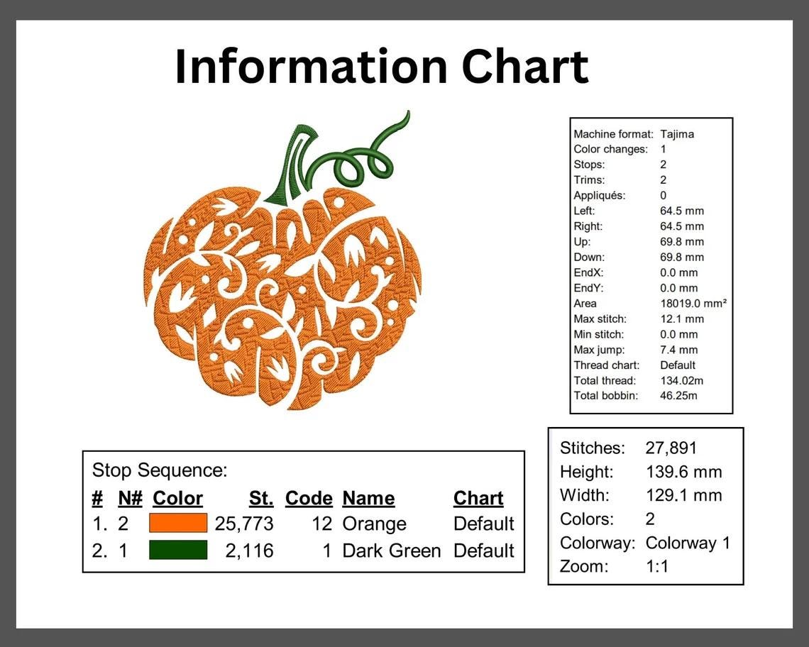 Pumpkin Embroidery Designs - 6 Autumn Pumpkin Machine Embroidery - Fall ...