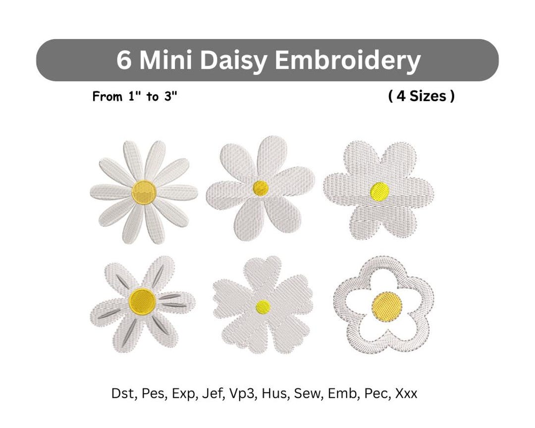 Mini Daisy Embroidery Designs - Cute 6 Small Flowers Bundle - Machine ...