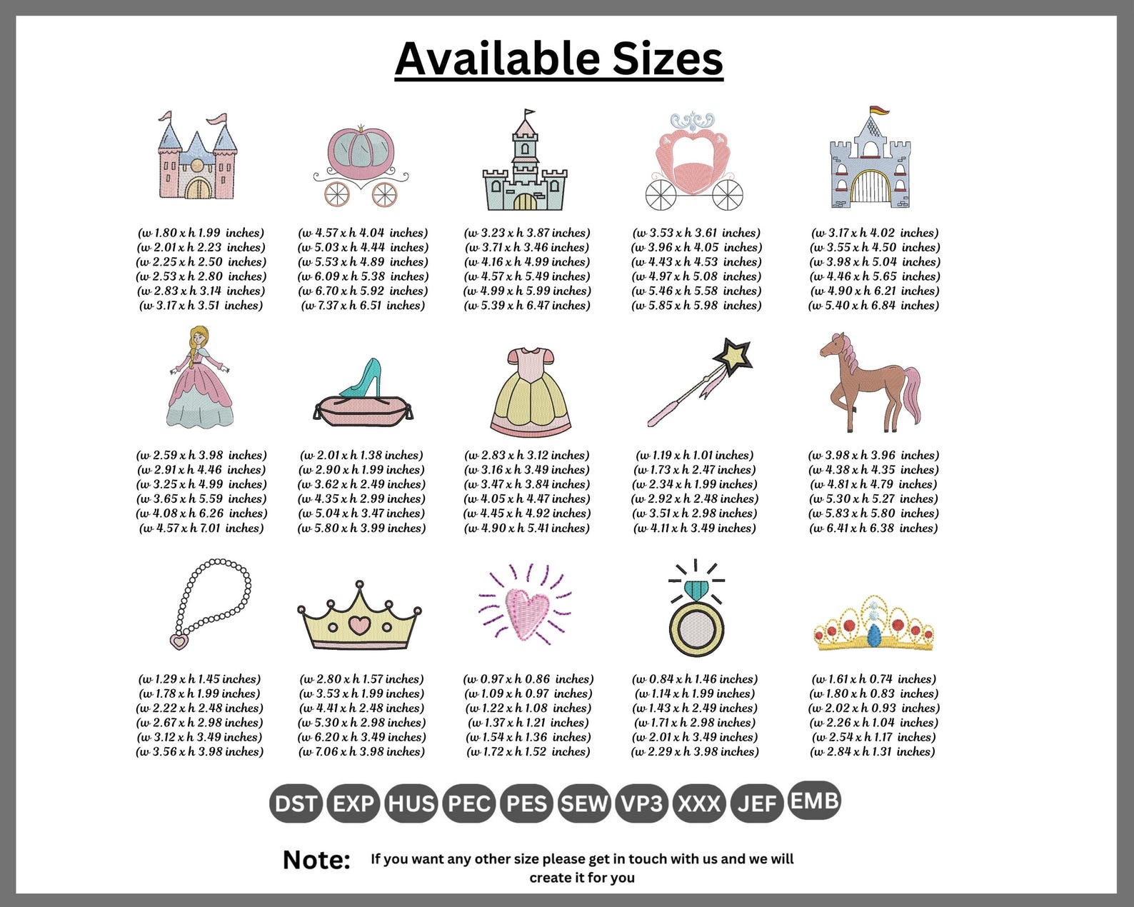 Mini Princes Embroidery Designs: Girly Birthday Bundle (instant ...