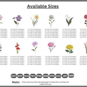 12 Month Flowers Embroidery - Birth Flowers Bundle - Machine ...