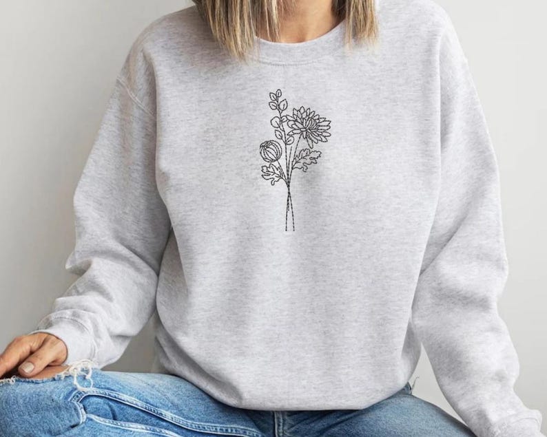 Birth Flowers Outline Embroidery - 36 Flowers Bundle - Machine ...