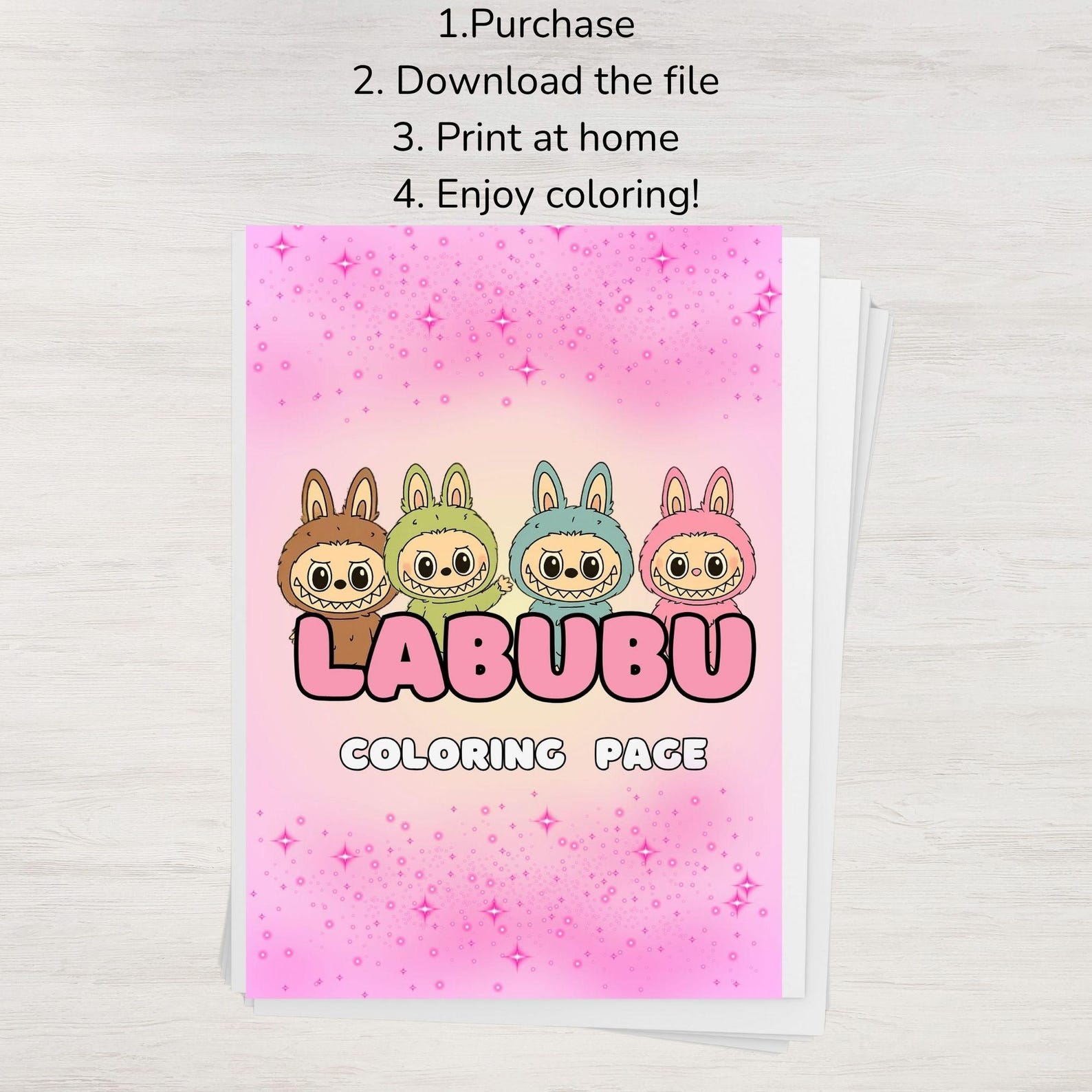 Labubu Coloring Pages – 25 Unique Printable Pages, Digital Download ...