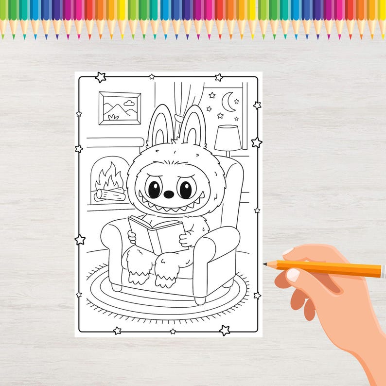 Labubu Coloring Book: 25 Printable Pages, Fun DIY Activity (PDF ...