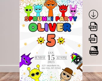 Sprunki Birthday Party Invitation! - Etsy