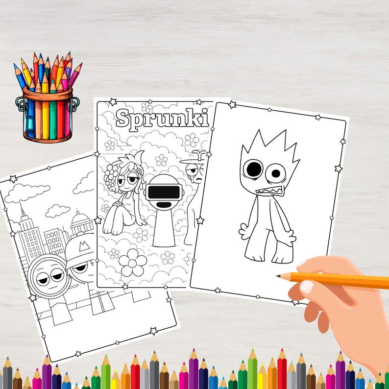 Sprunki Characters Coloring Book: 25 Printable Pages (PDF) - Etsy