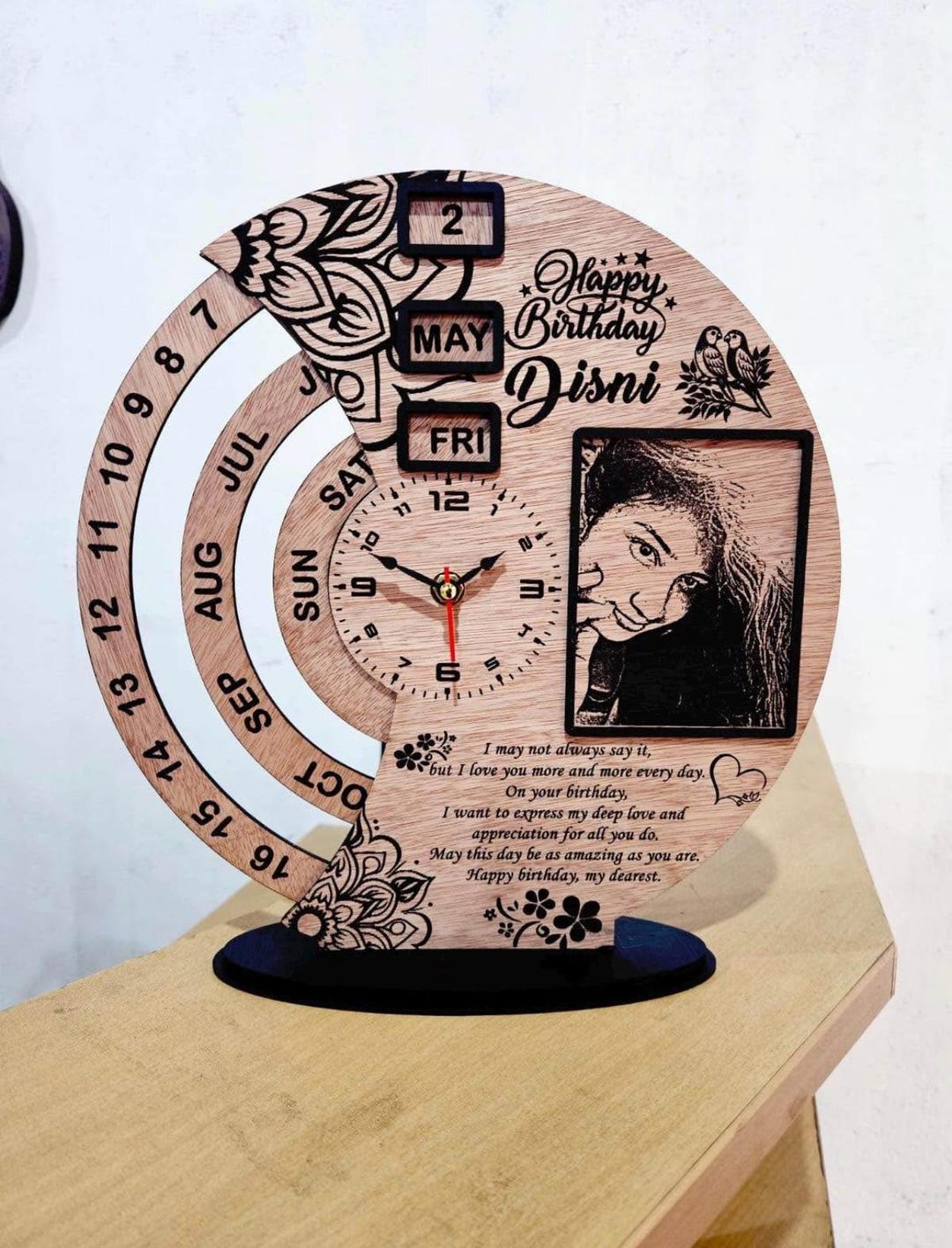 Personalized Engraved Photo Clock_custom Birthday Gift_personalized ...