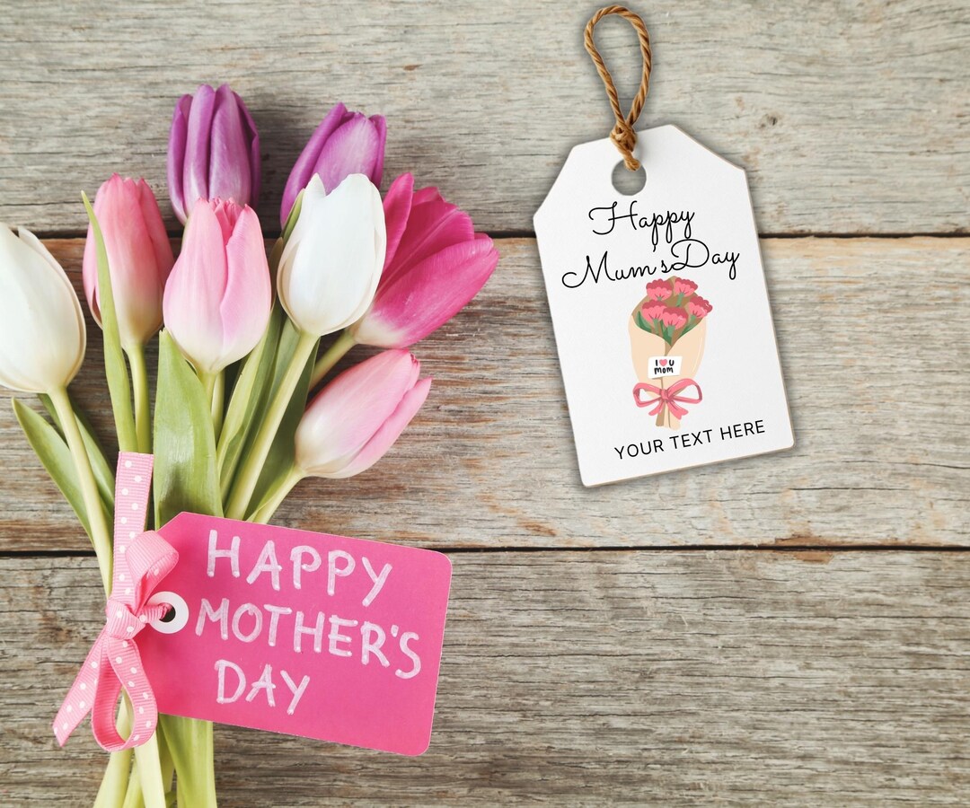 Printable Mother's Day Gift Tags Custom Personalized Floral Tags ...
