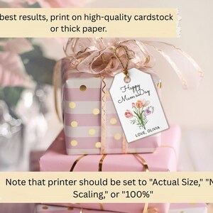 Printable Mother's Day Gift Tags - Customizable, Personalized & Instant ...