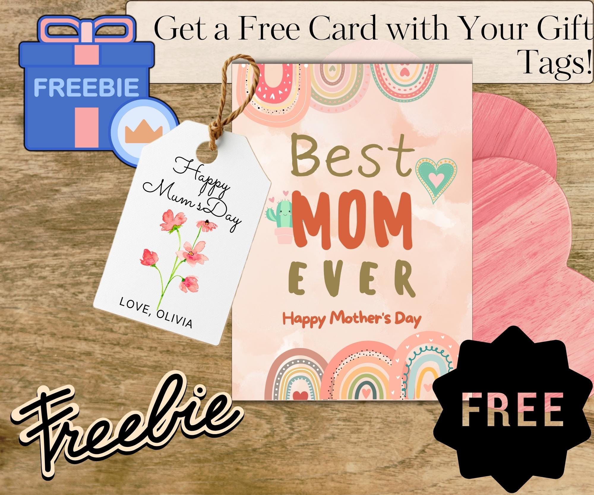 Printable Mother's Day Gift Tags - Customizable, Personalized & Instant ...