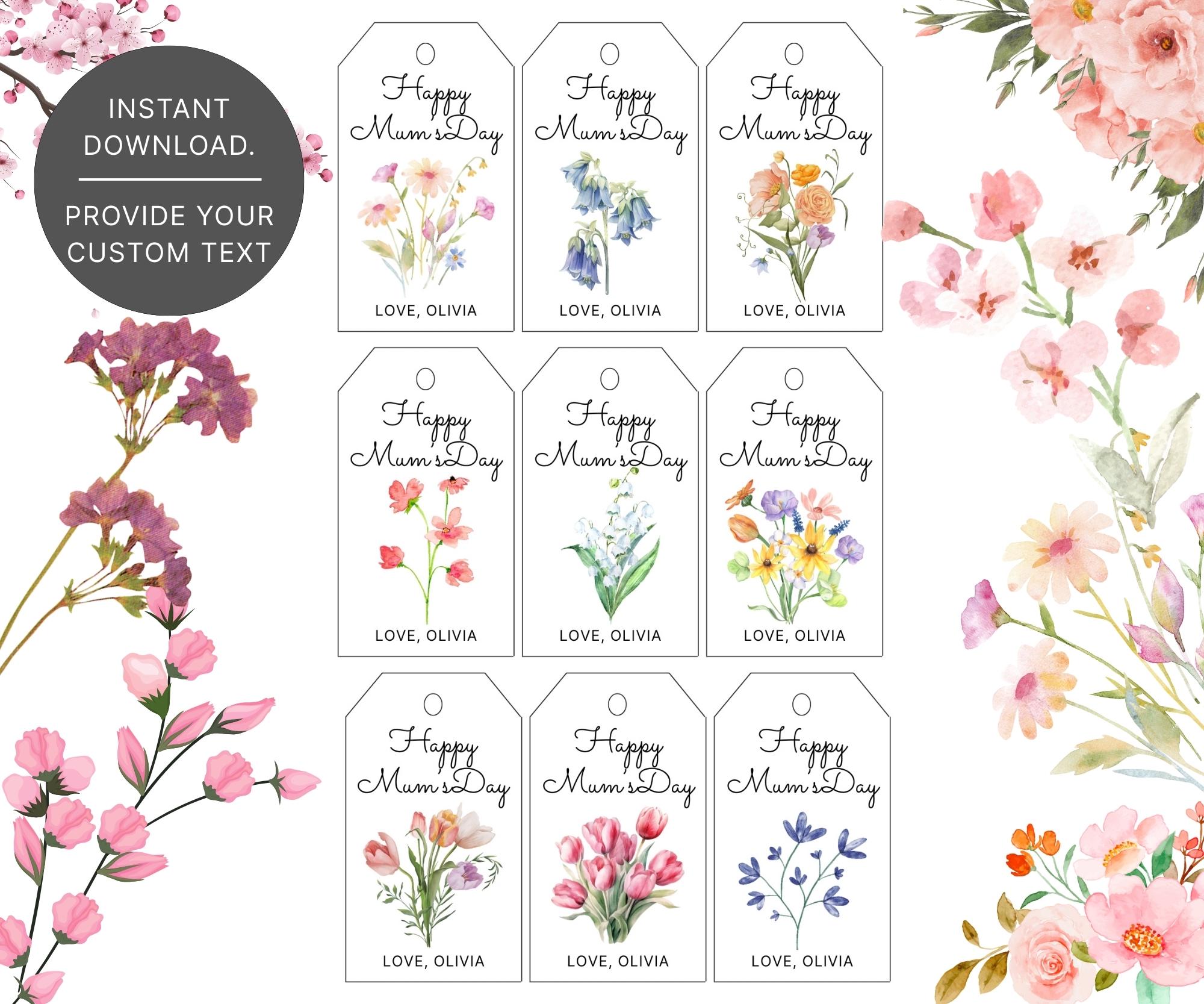 Printable Mother's Day Gift Tags - Customizable, Personalized & Instant ...