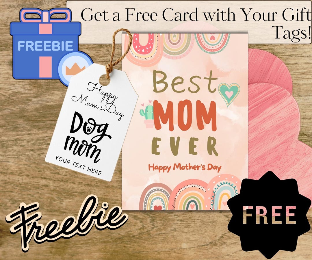 Printable Mothers Day Gift Tags for Dog Moms Black and White ...