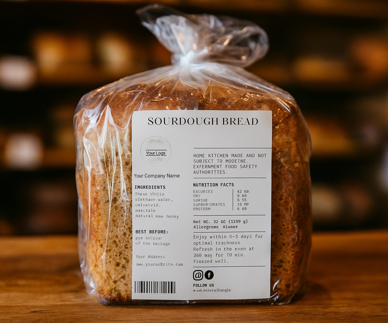 Sourdough Starter Label Template: Editable Bakery Label With QR Code (digital Download) - Etsy