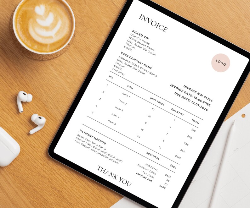 Editable Invoice Template: Canva Payment Tracker for Etsy Shops ...