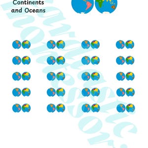 World/earth Continents and Oceans: Geography Labels for Montessori ...