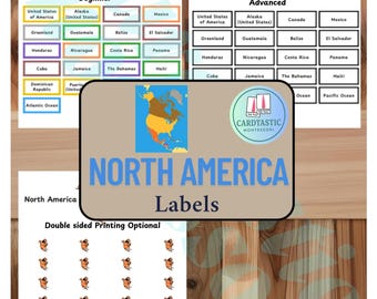 Countries in North America + Oceans: Geography Labels for Montessori ...
