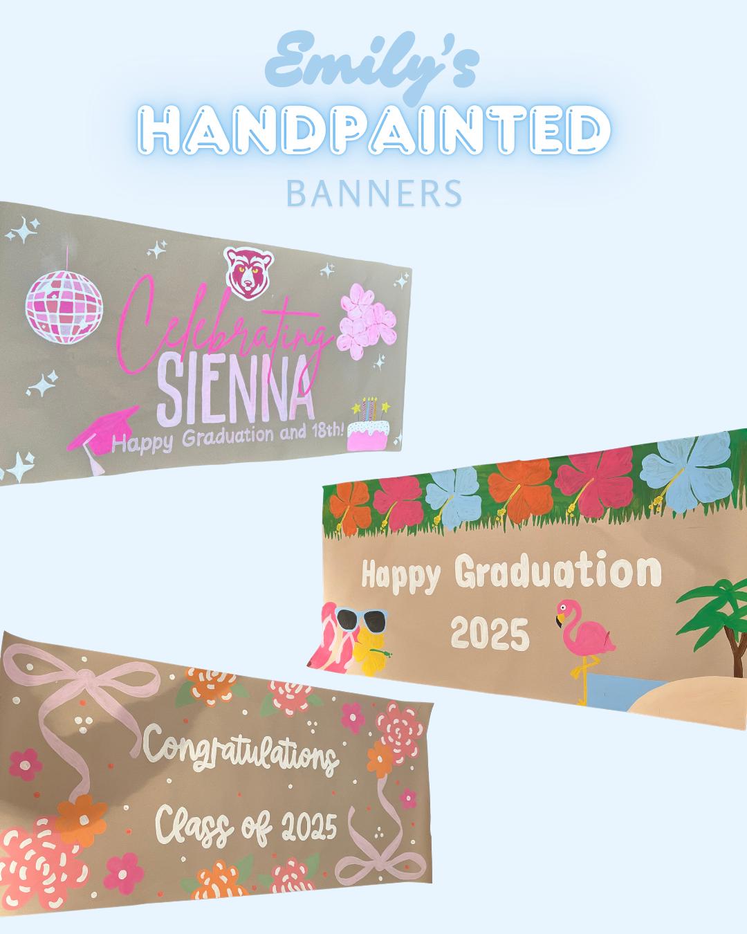 Personalized Hand Painted Banner Sign for GRADUATION, PARTIES, HOLIDAYS ...
