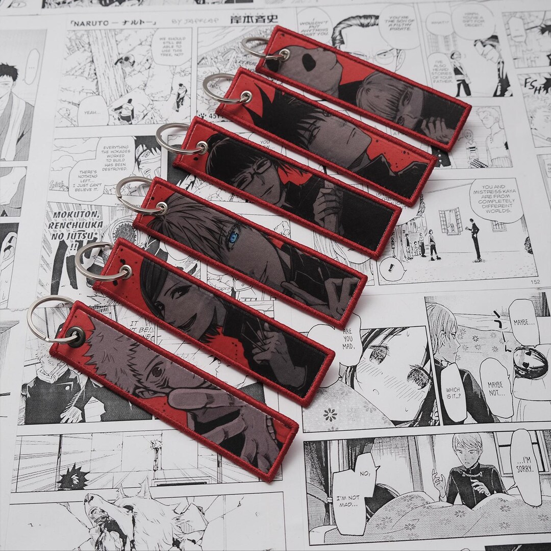 Jujutsu Kaisen Anime Embroidered Keychain | Jet Tag | Key Tag | Anime ...