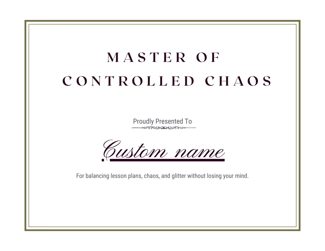 Master of Controlled Chaos Award – Funny Boss or Teacher Gift, Custom ...