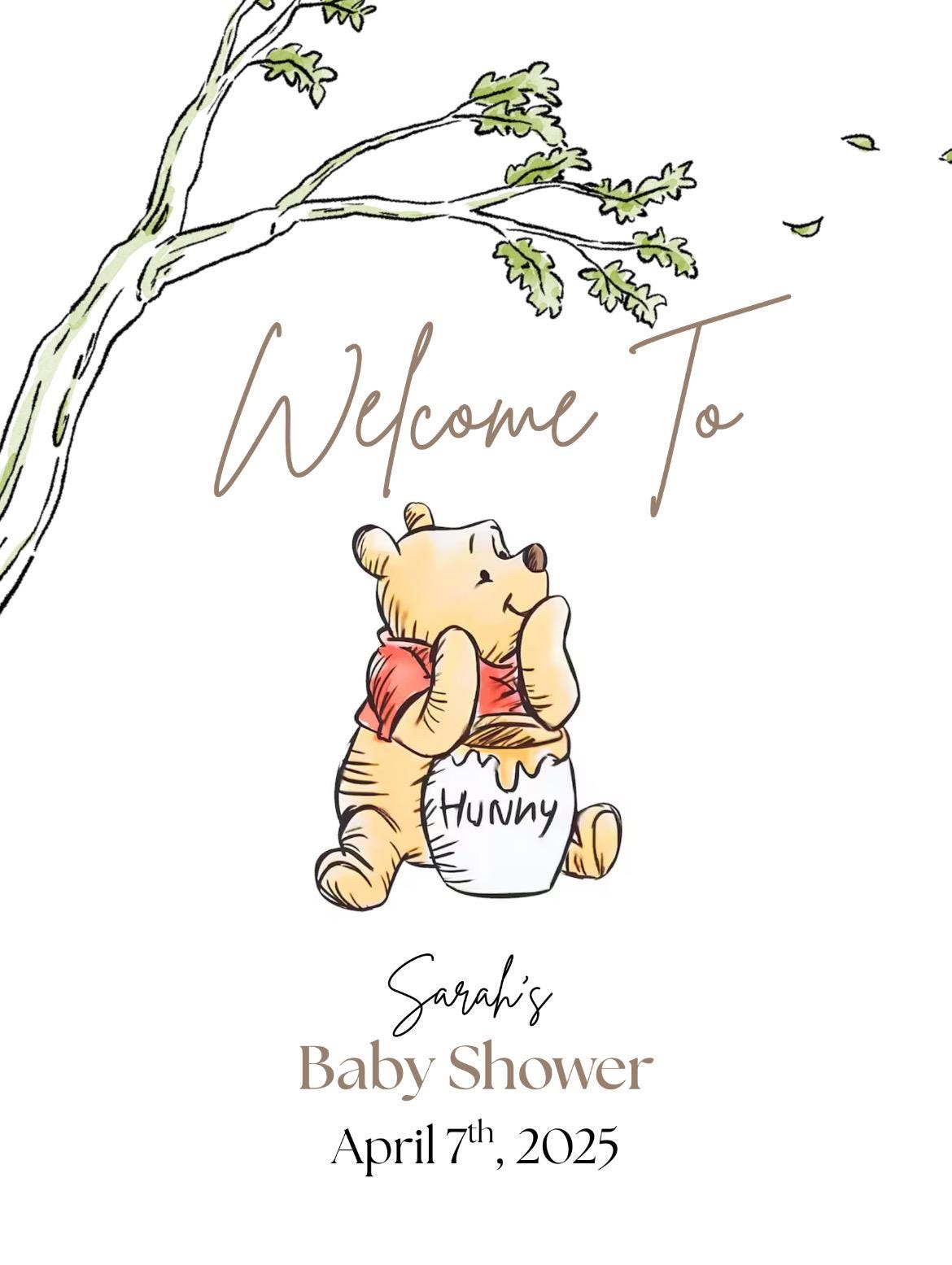 Winnie the Pooh Baby Shower-template - Etsy