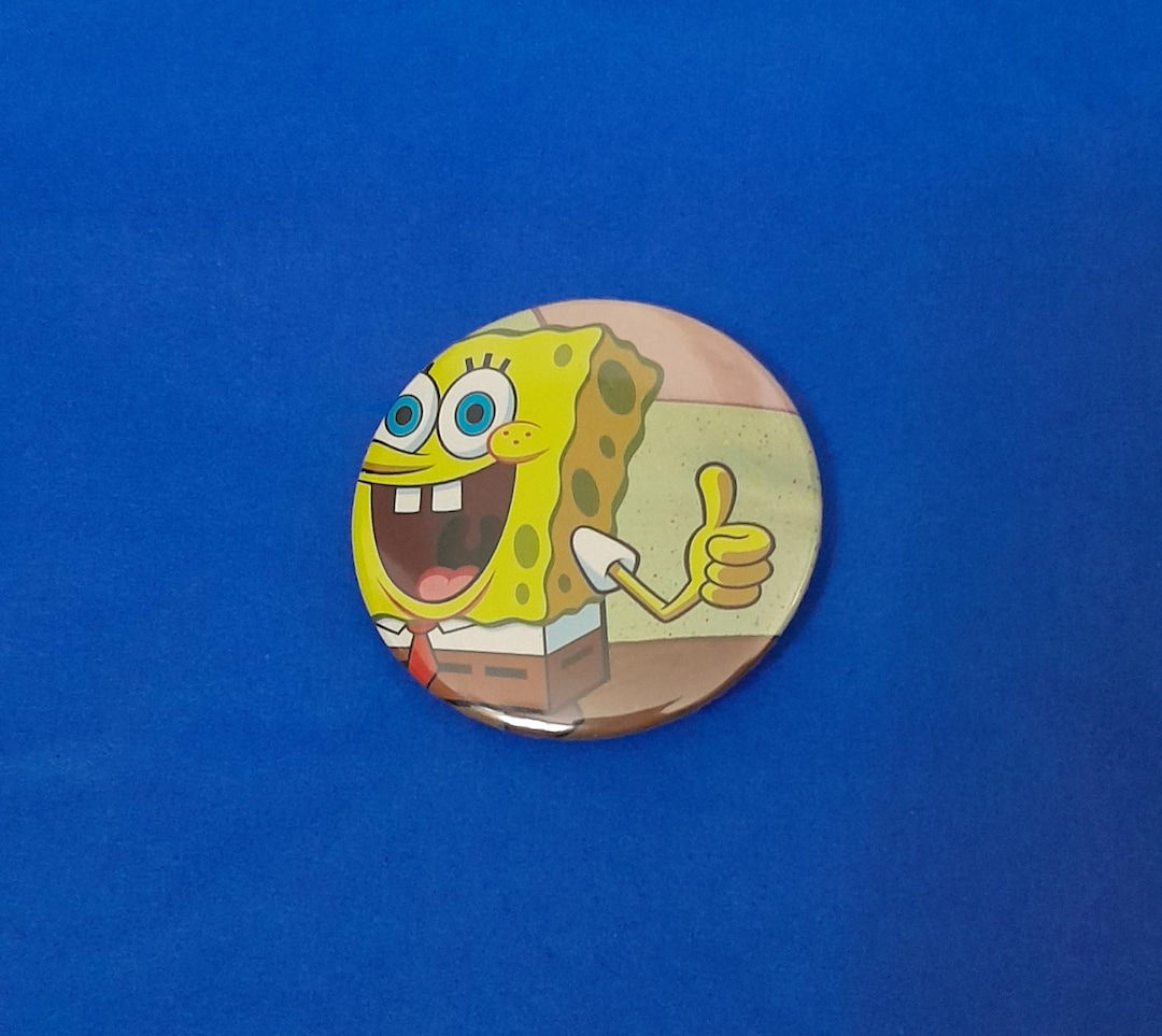 Spongebob Squarepants Button Pin / Thumbs up Sign /sponge Bob Square ...