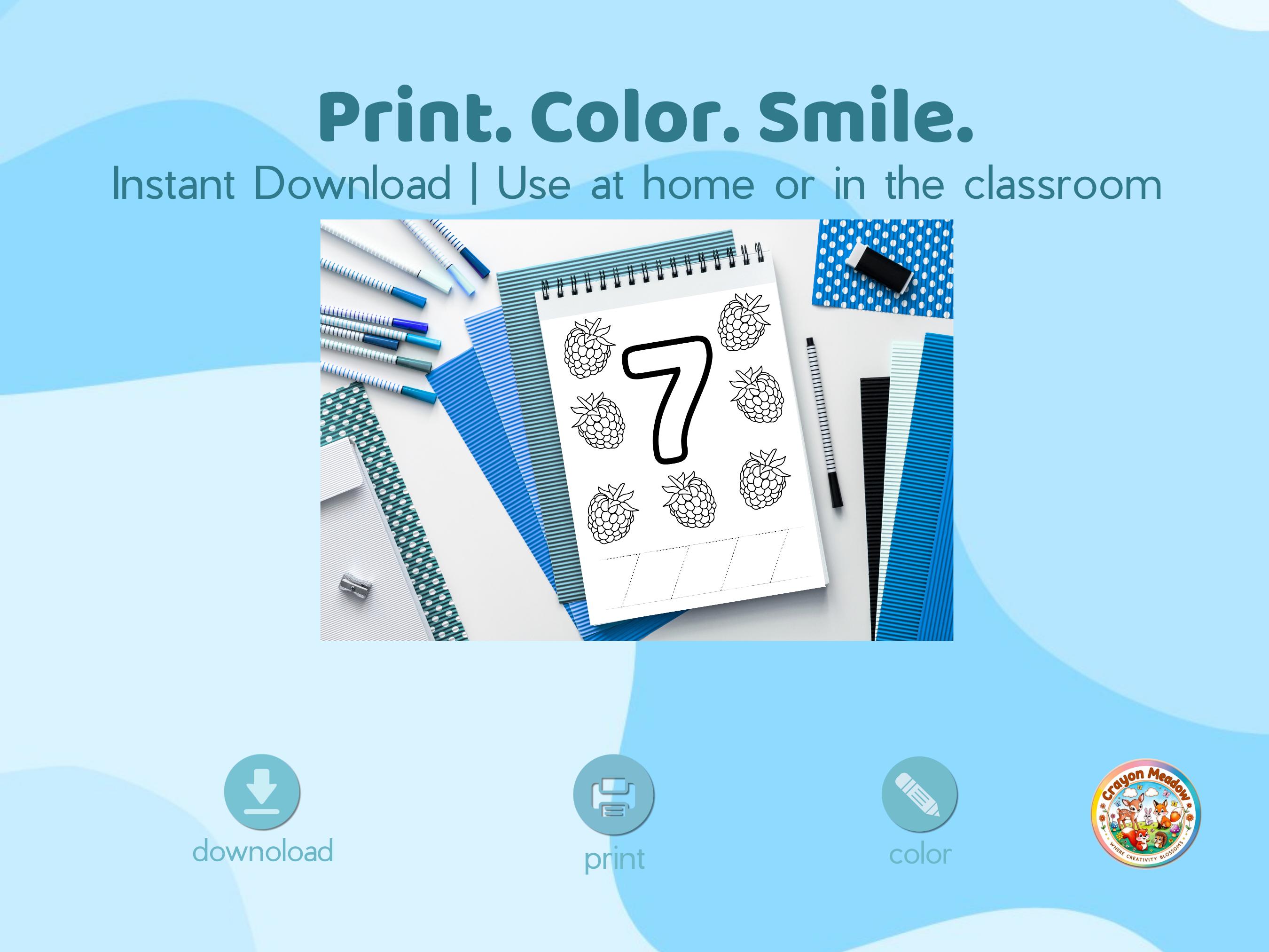 Number Tracing & Counting Worksheets for Toddlers | Preschool Math 1–10 ...
