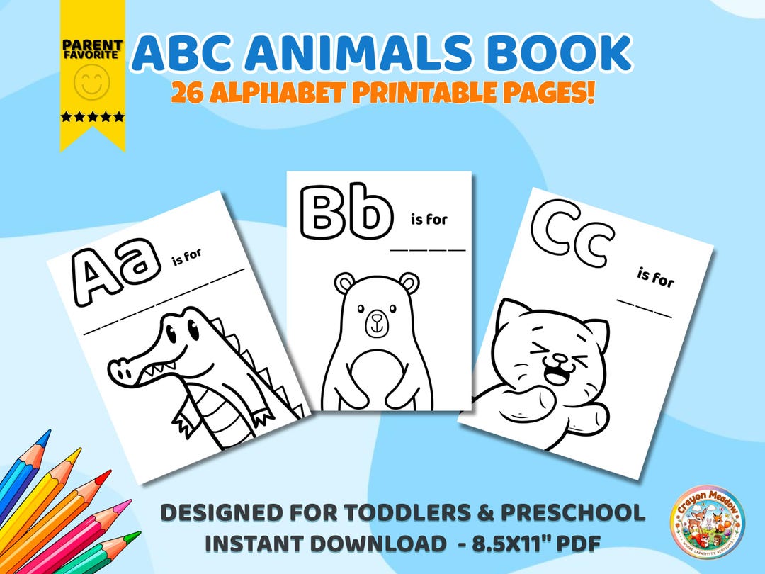Animal ABC Coloring Pages A-Z | Preschool & Toddler Learning Printables ...