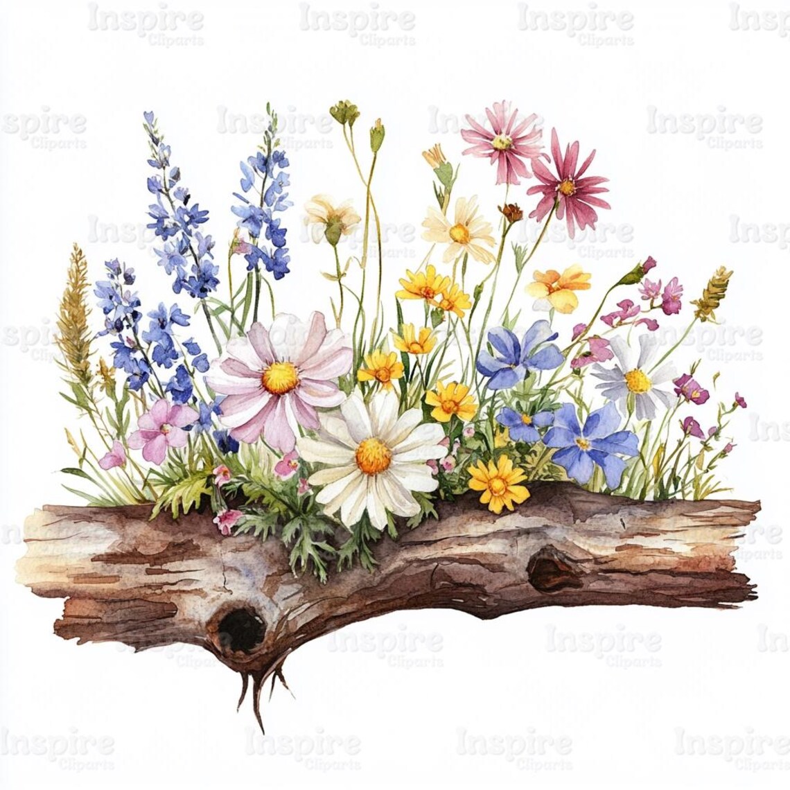 Watercolor Wildflower Clipart Collection: Floral Graphics (digital ...
