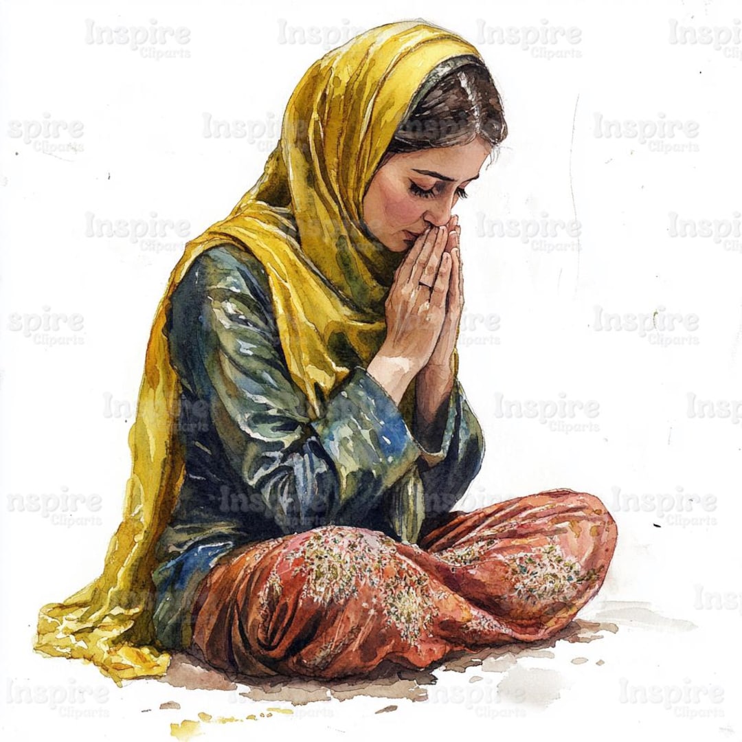 20 Watercolor Biblical Women Clipart: Prayer Illustrations (digital ...