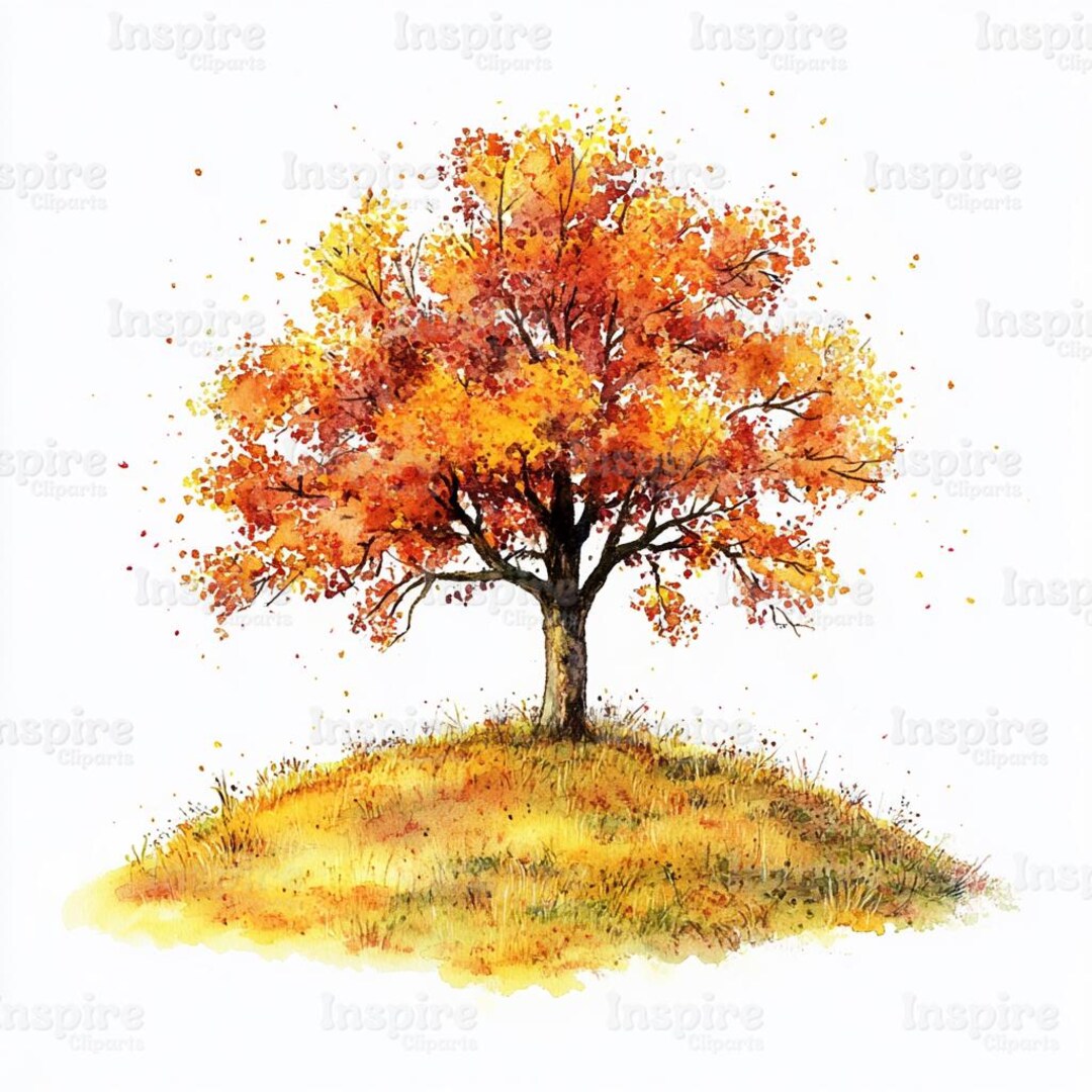 15 Fall Foliage Clipart, Season Clipart, Printable Watercolor Clipart ...