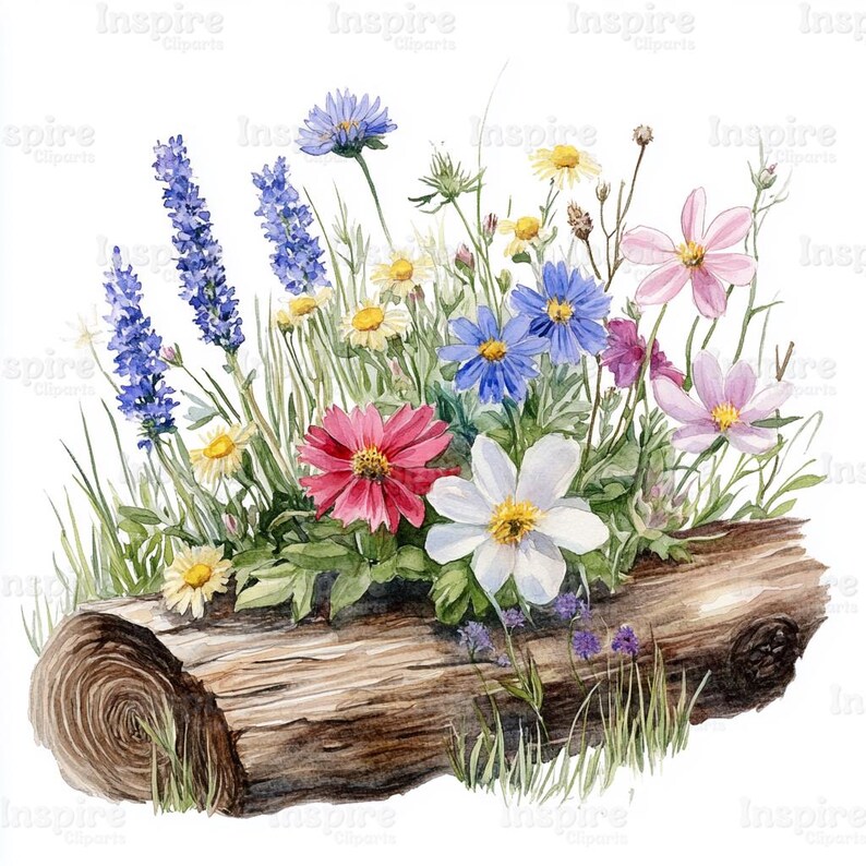 Watercolor Wildflower Clipart Collection: Floral Graphics (digital ...