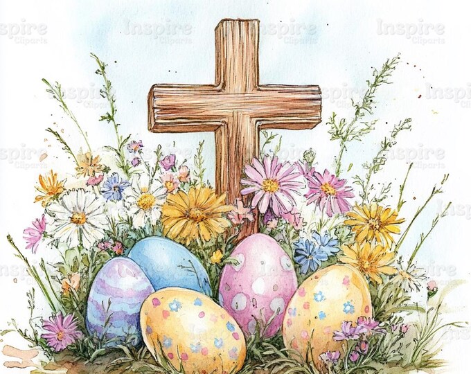 10 X Easter Christian Cross Scenes Clipart Bundle, High Quality JPG ...