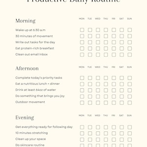 Minimalist Productive Daily Routine Planner - Etsy