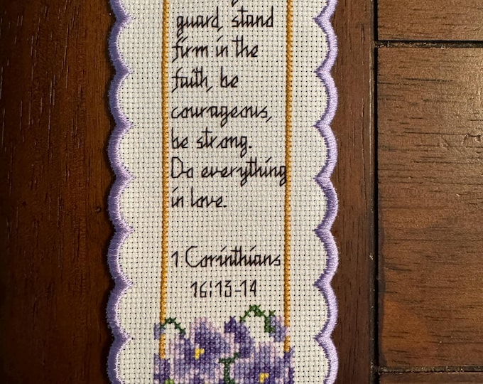 Cross Stitch Christian Bookmark - I Corinthians 16:13-14 Be on Your ...
