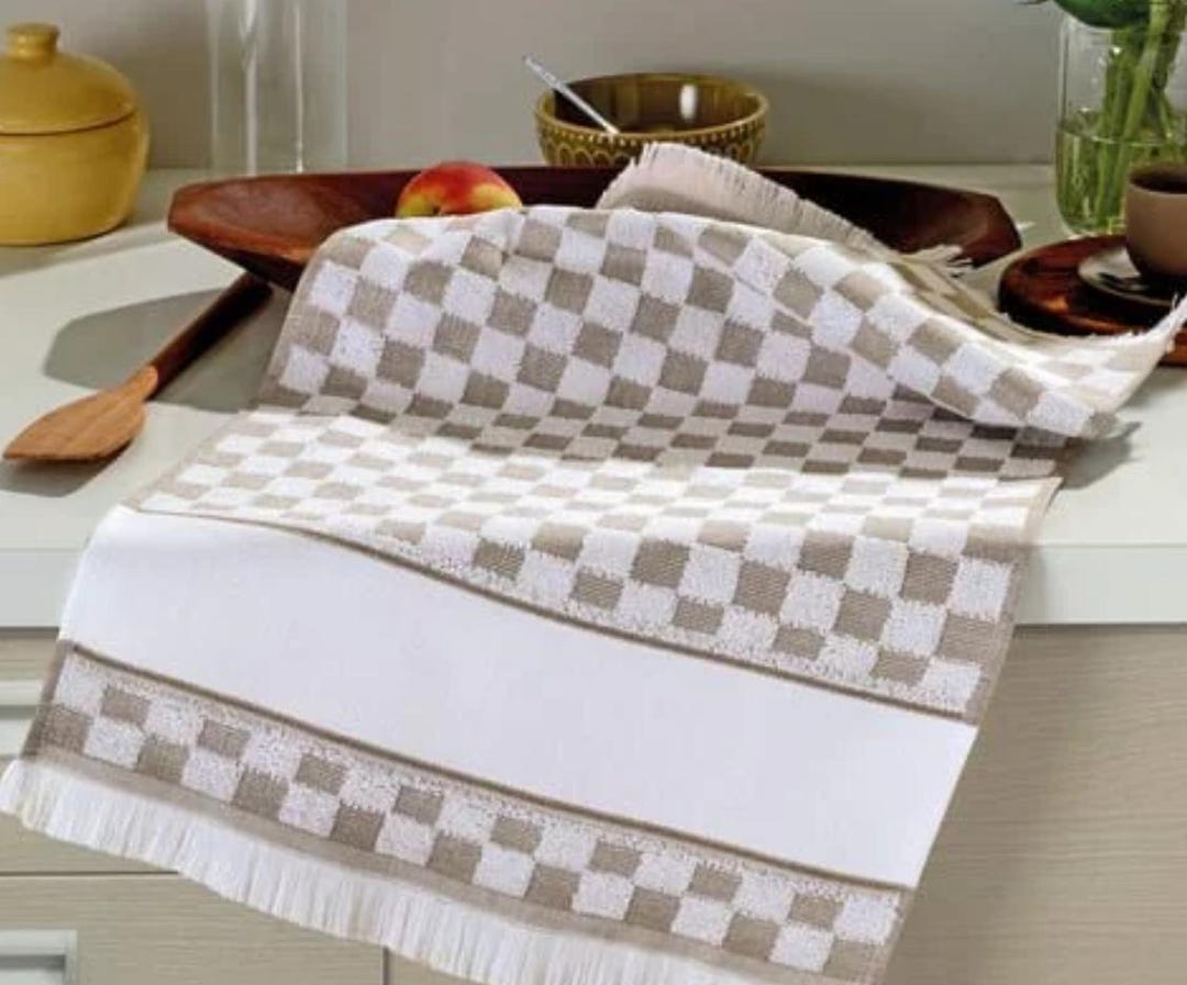 Cross Stitch Towel Brown Checked Verona Ready to Stitch No Pattern ...
