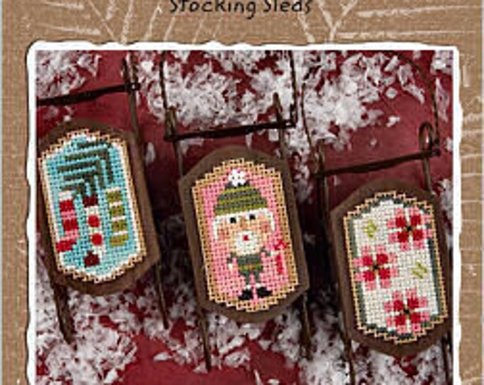 Cross Stitch Christmas Sled Pattern W/ Embellishments Stocking Sleds ...