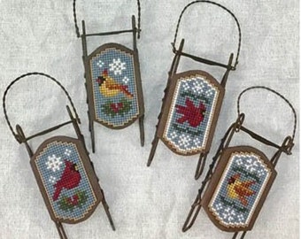 Foxwood Crossing Sled Cross Stitch PATTERN Quaker Sleds Pattern ONLY or ...