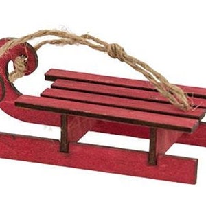 Lot of 3 Red Wood Sleds for Christmas Crafting - Winter Christmas ...