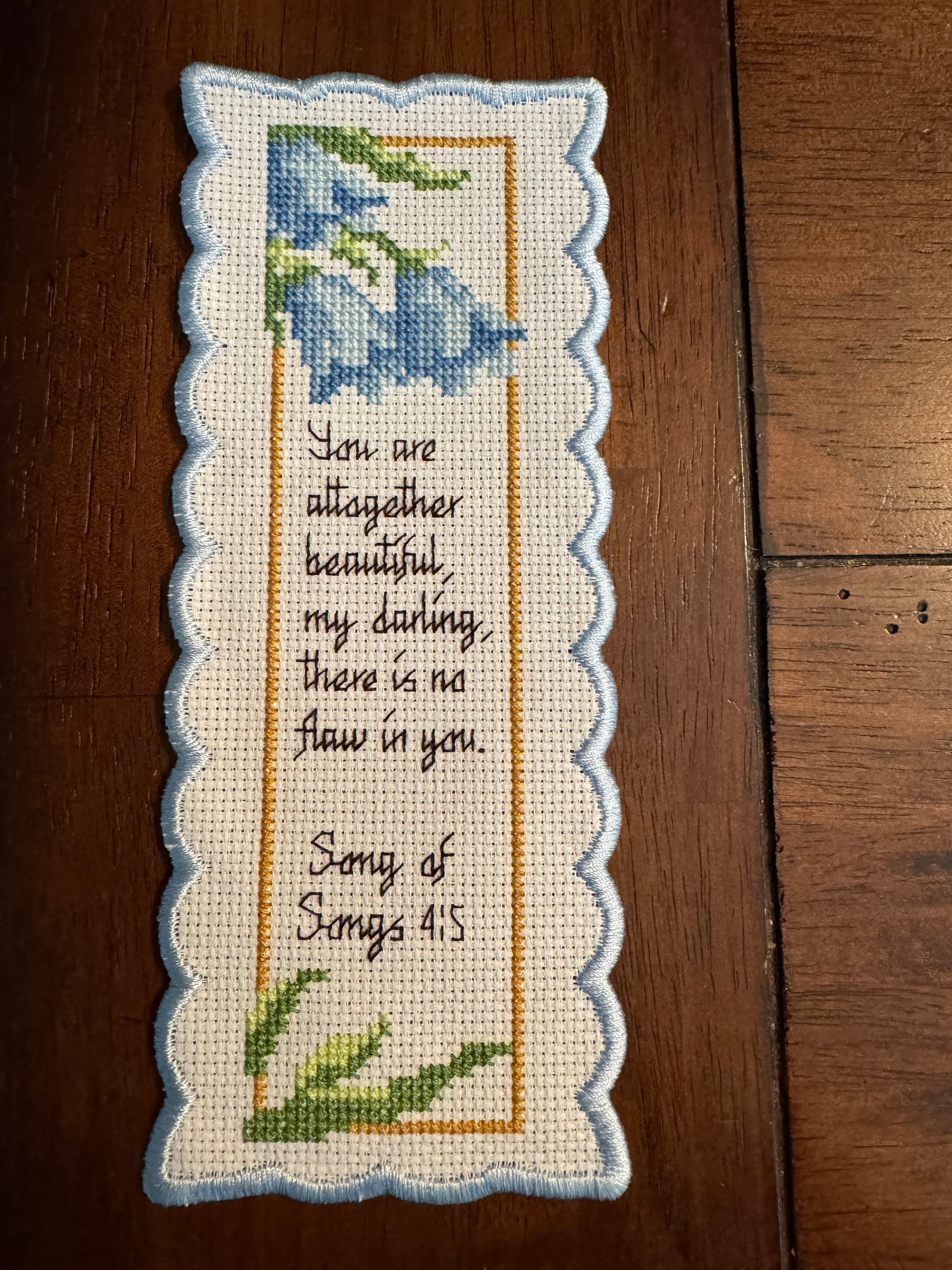 Cross Stitch Christian Bookmark Song of Songs 4:5 You Are Altogether ...