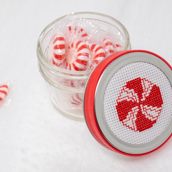 Peppermint Cross Stitch - Etsy