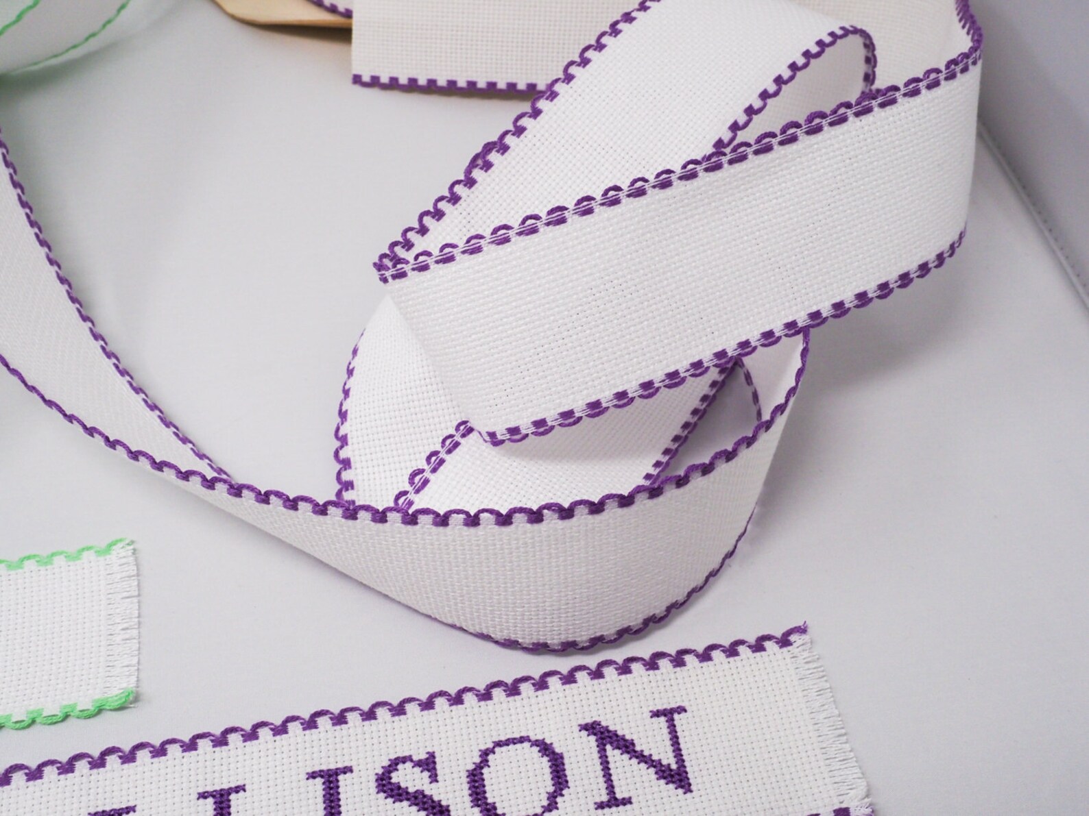 Cross Stitch Ribband by the Yard Blue Green or Purple 16 | Etsy