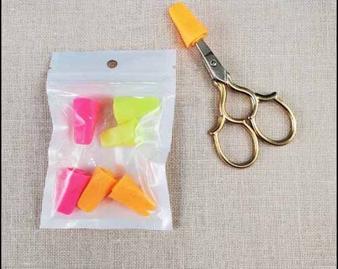 Embroidery Scissor or Knitting Needle Point Protectors Set of 6 Neon ...