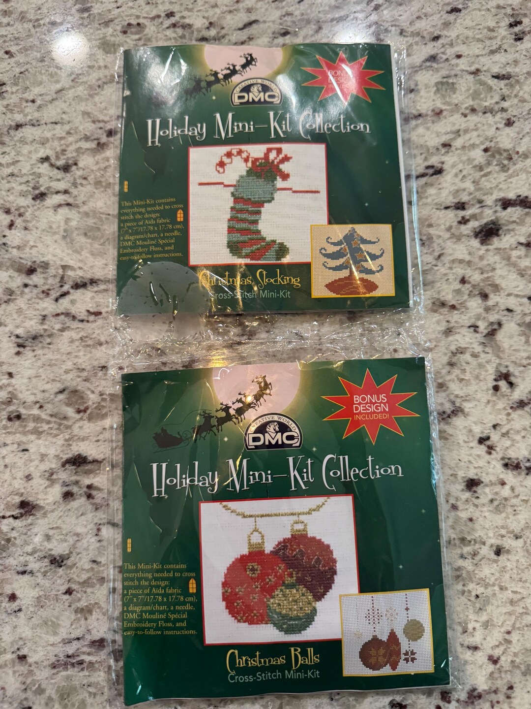 DMC Christmas Holiday Cross Stitch Mini Kits W/bonus Design 2 KITS but ...